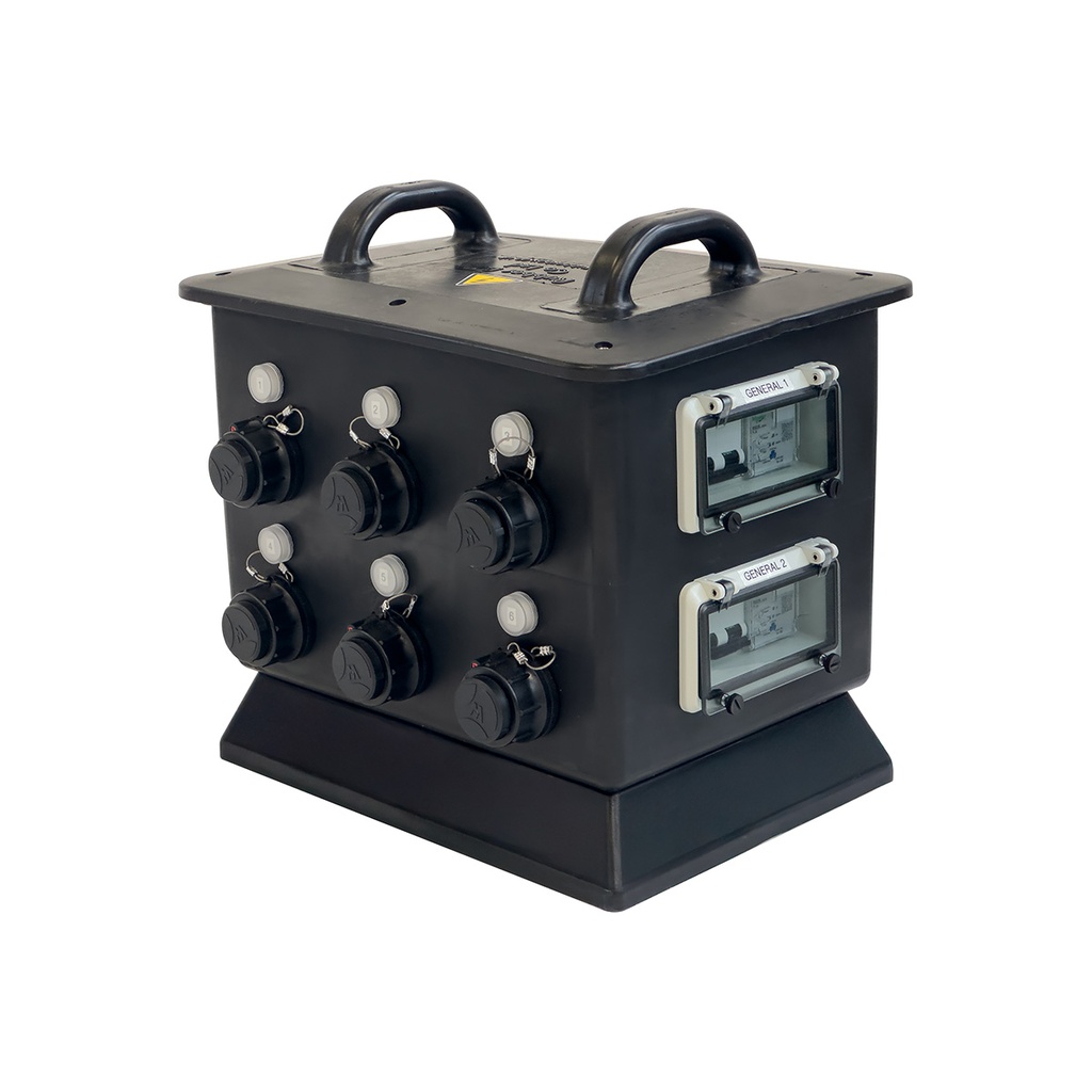 Pess Energy - Boîtier de parallélisation monophasé 6 entrées : 50A 230V / 2 sorties : 125A (P17 ...